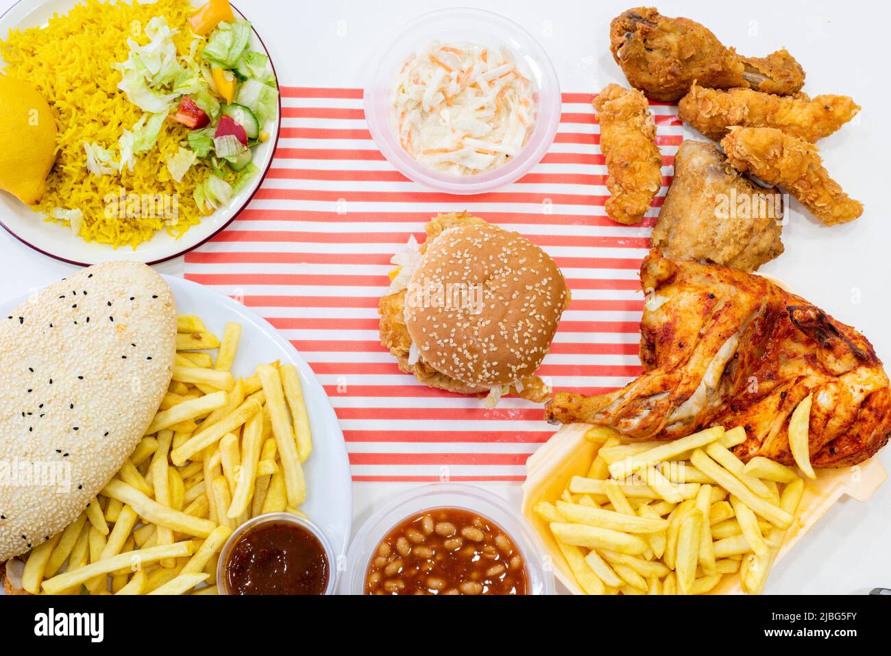 Yorkshire, UK – 18 March 2019: SFC, peri peri chicken, chicken burgers ...