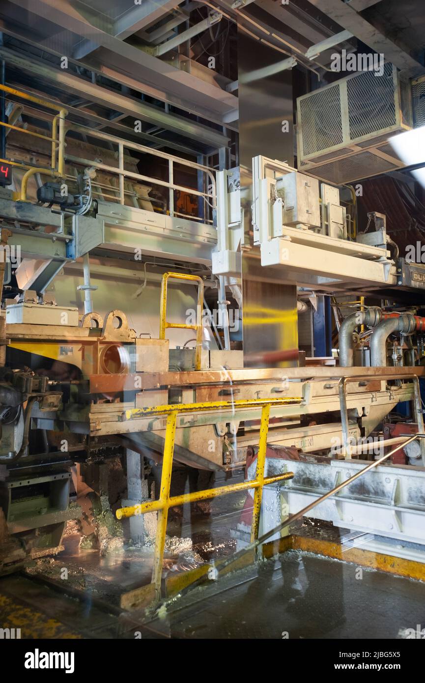 Metallurgical factory in Germany, the process of galvanizing strip ...