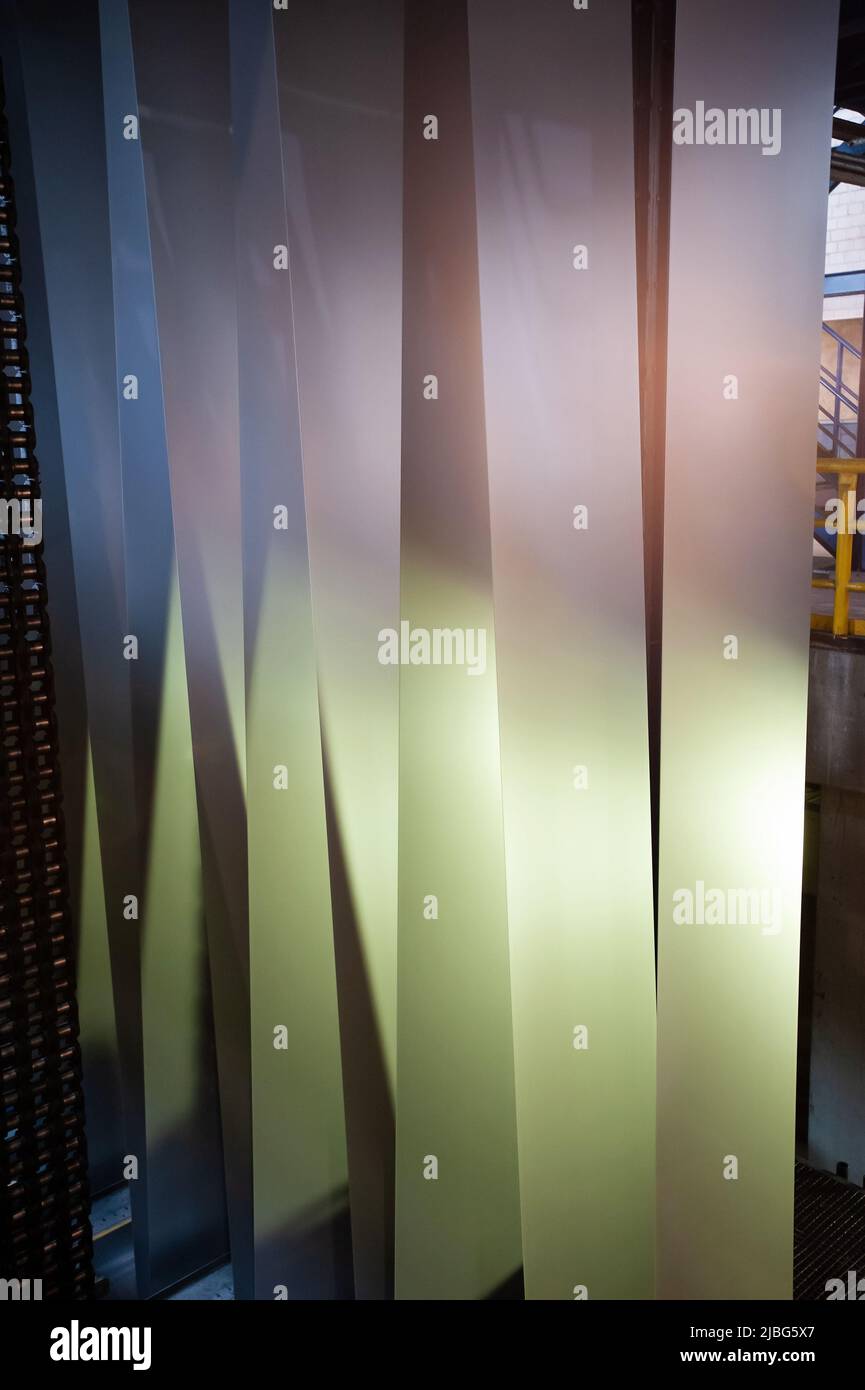 Metallurgical factory in Germany, the process of galvanizing strip ...