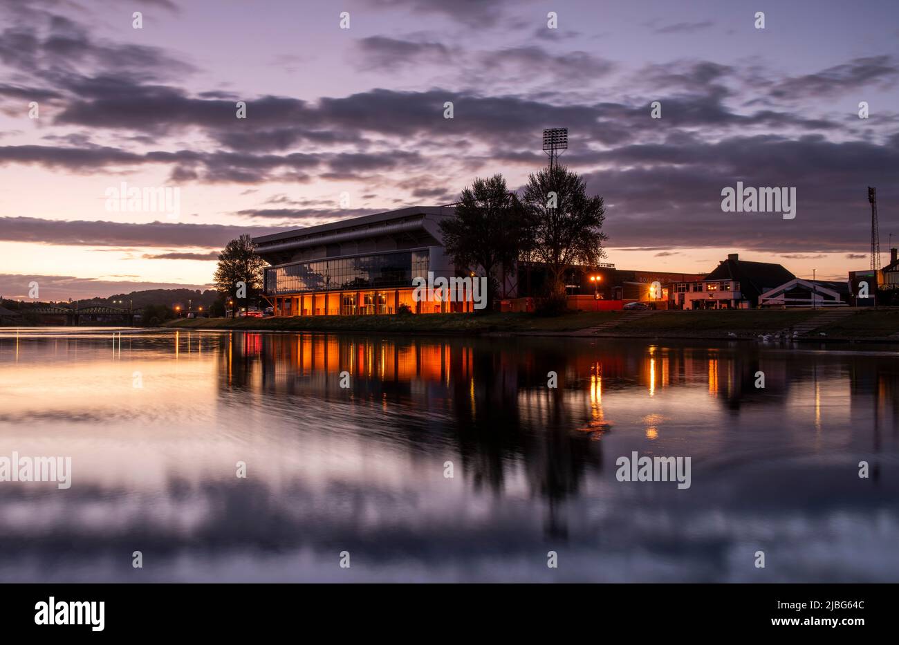 Sunrise on the River Trent at Nottingham Forest Football City Ground in ...