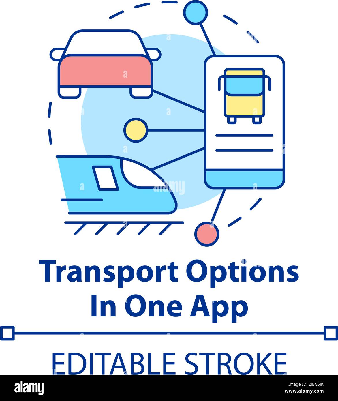 Transport options in one app concept icon Stock Vector Image & Art - Alamy