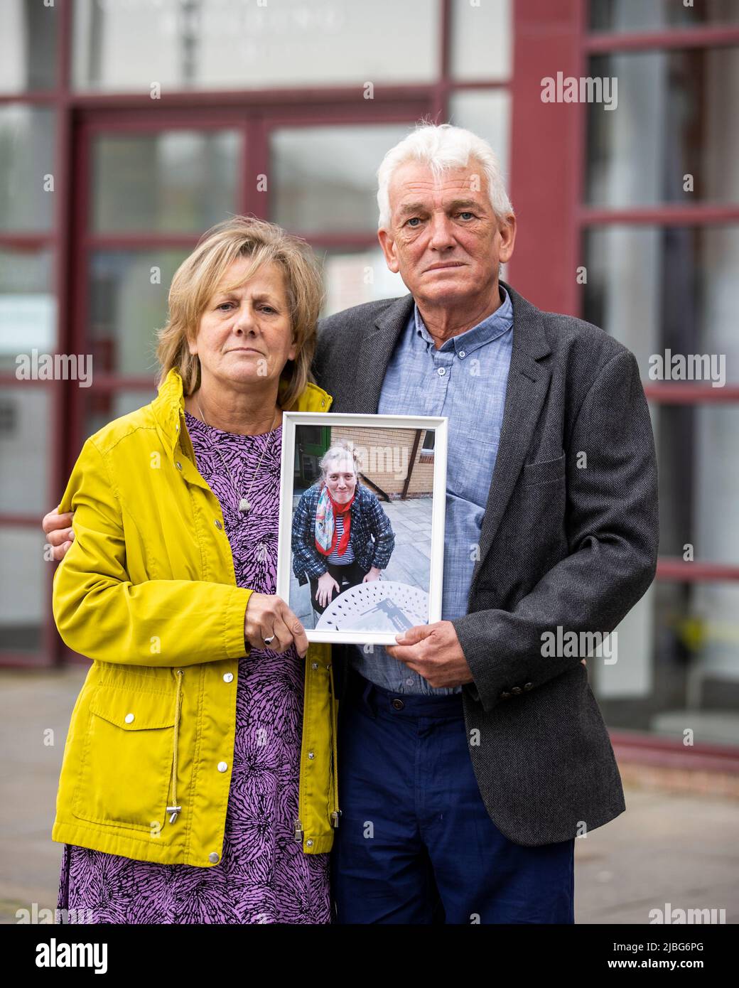 Marjorie and Mark Sharp outside the Corn Exchange, Cathedral Quarter in ...