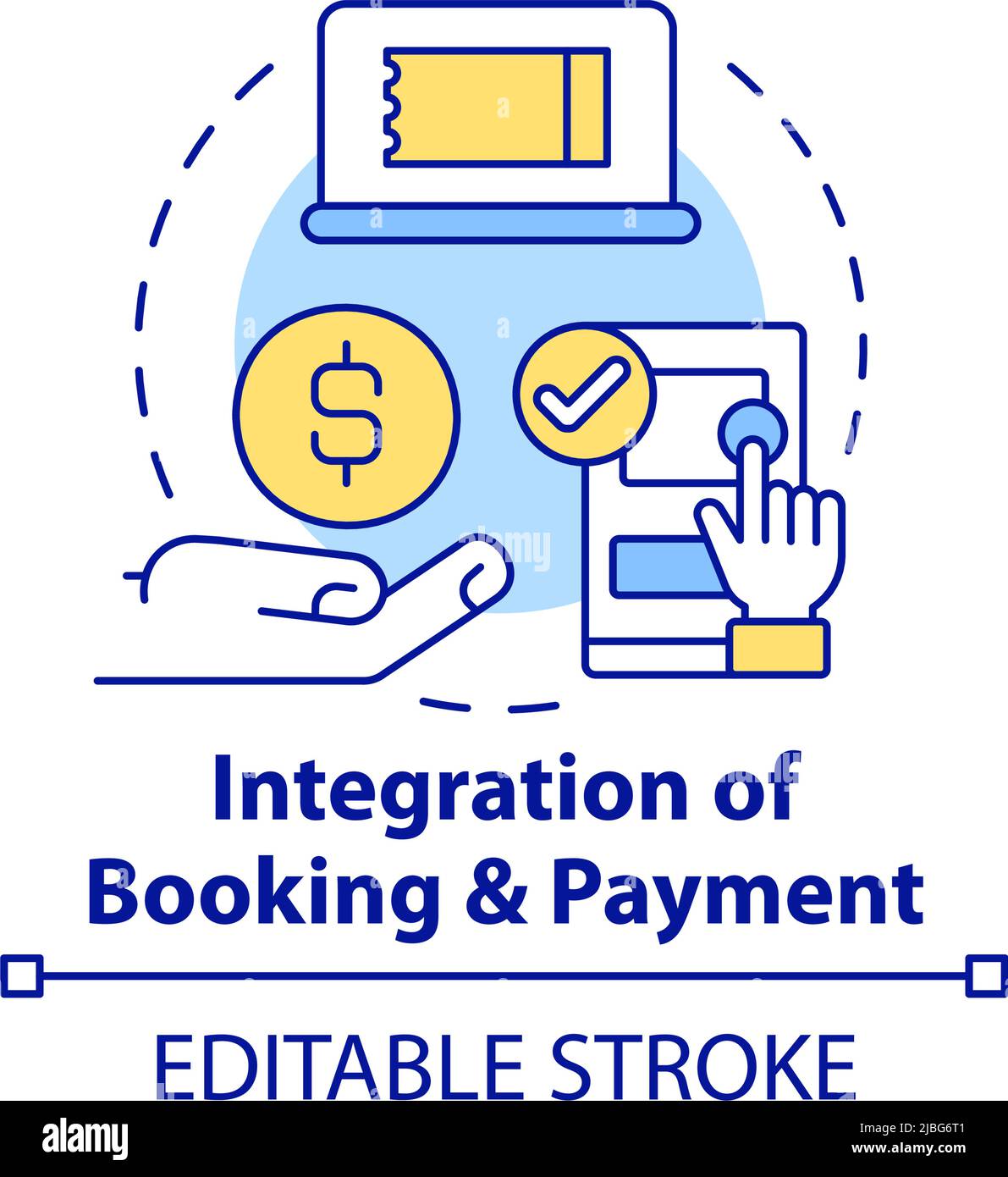 Integration of booking and payment concept icon Stock Vector Image ...