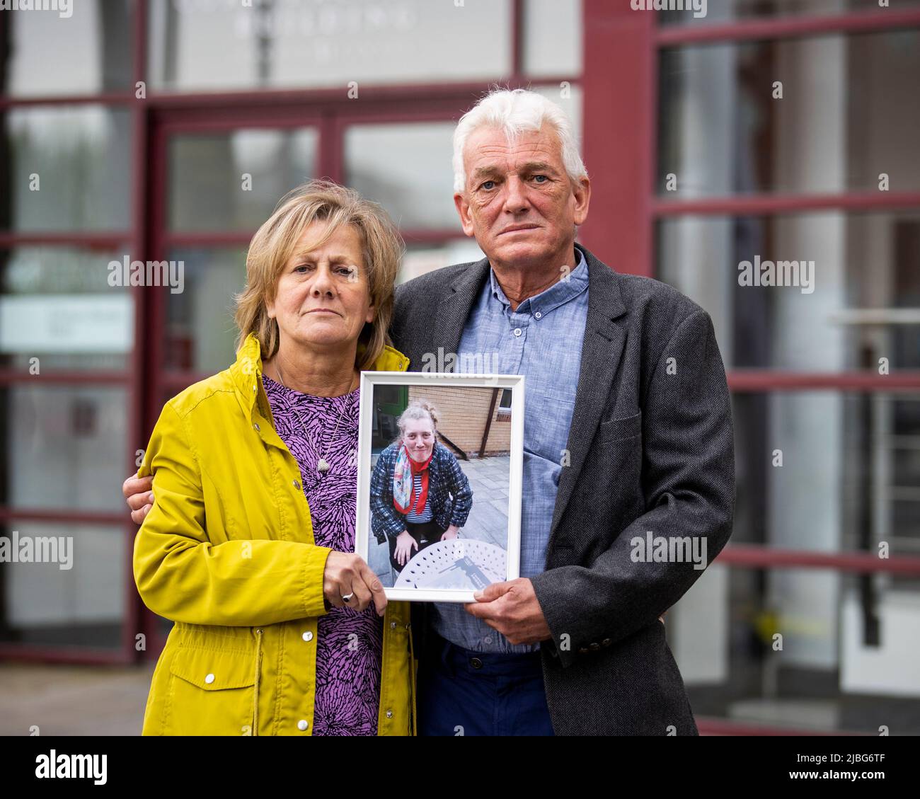 Marjorie and Mark Sharp outside the Corn Exchange, Cathedral Quarter in ...