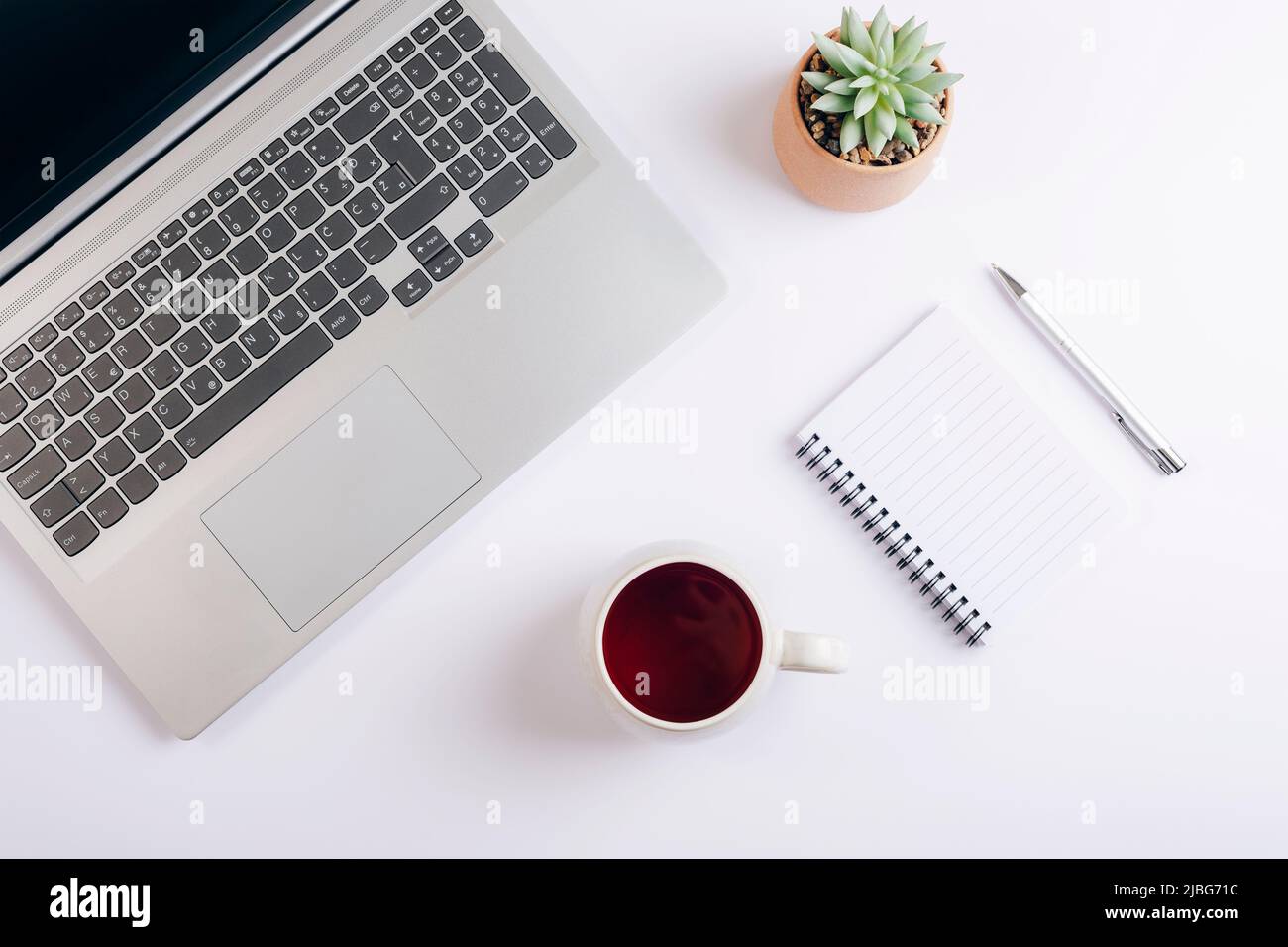 Office Table Notepad Computer Tea High Resolution Stock Photography and ...