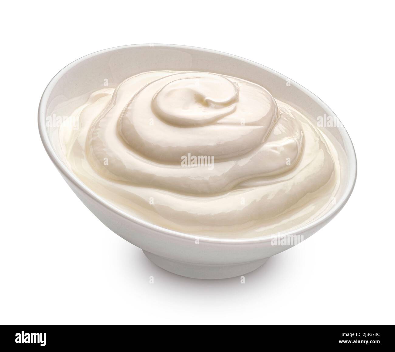 Sour cream isolated on white background Stock Photo - Alamy