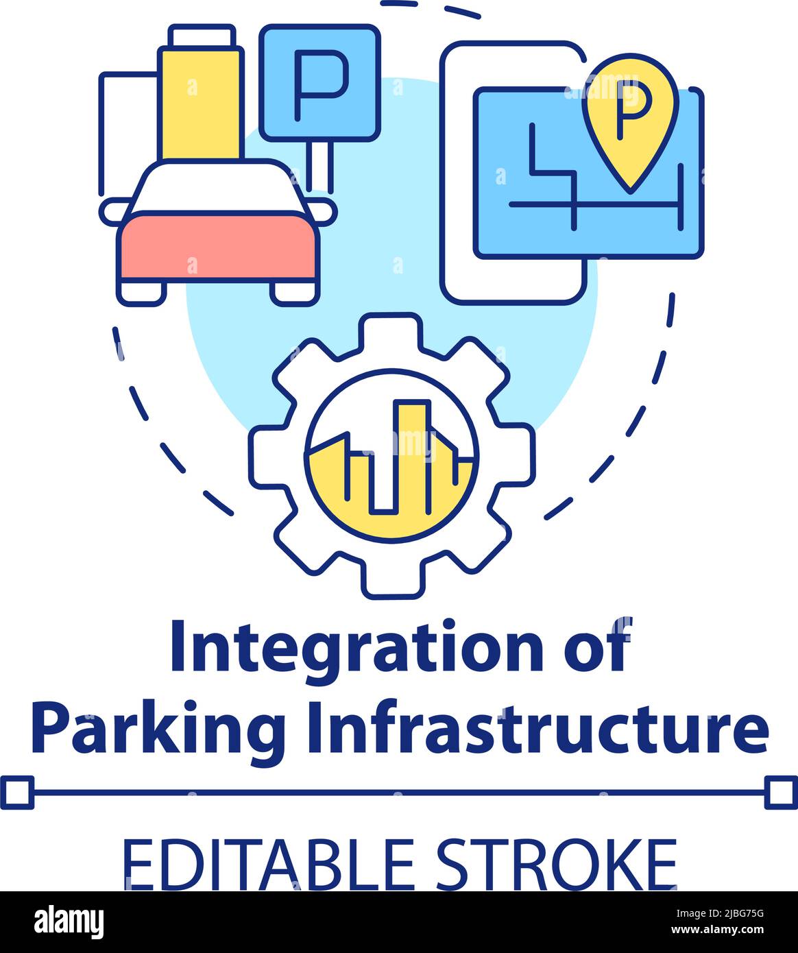 Integration of parking infrastructure concept icon Stock Vector Image ...