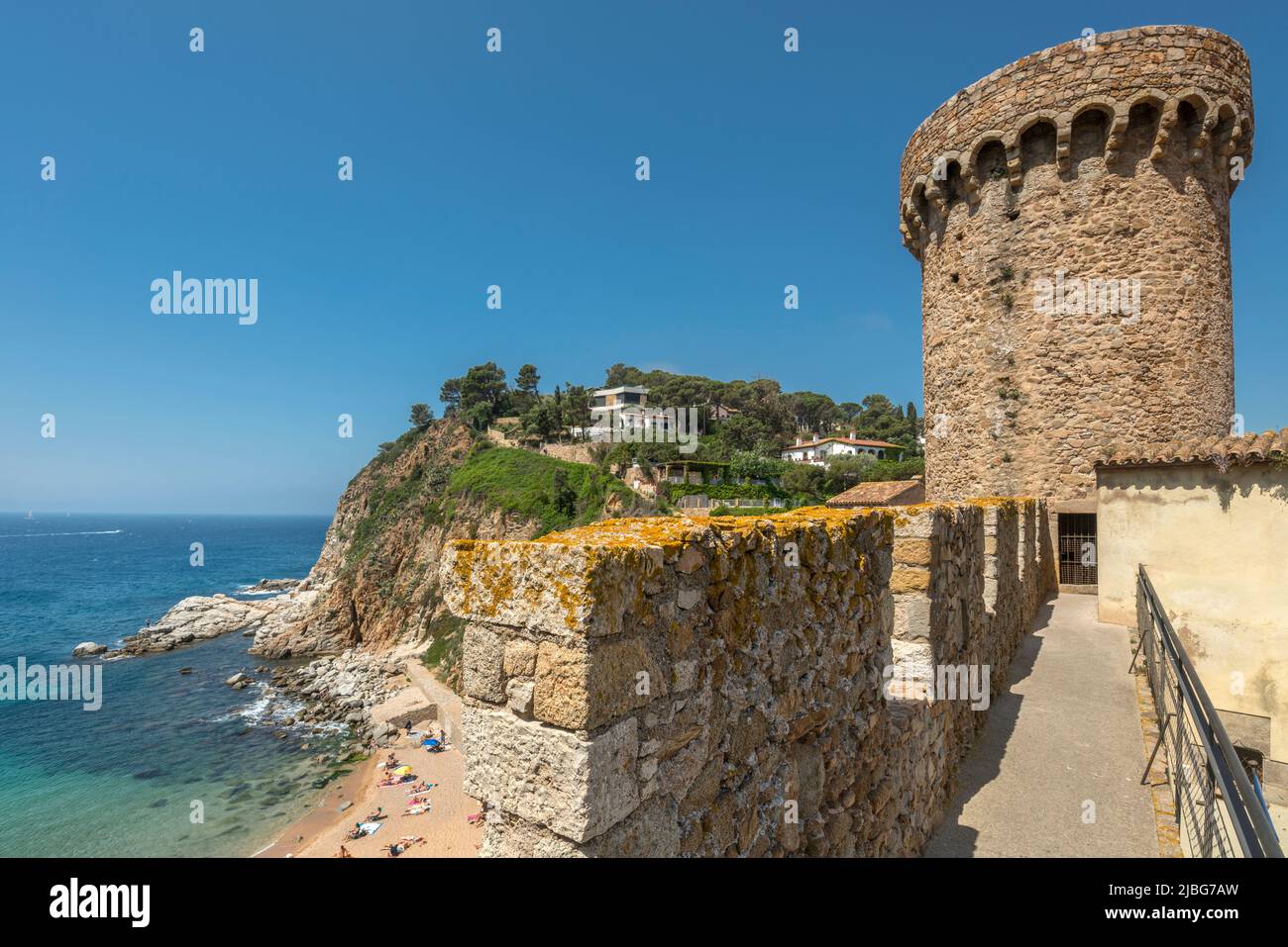 CASTLE BATTLEMENTS OLD TOWN CALA ES CODOLAR BEACH TOSSA DE MAR COSTA ...