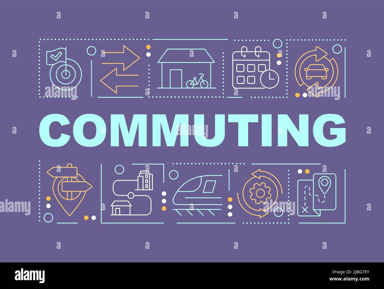Commuting word concepts purple banner Stock Vector Image & Art - Alamy