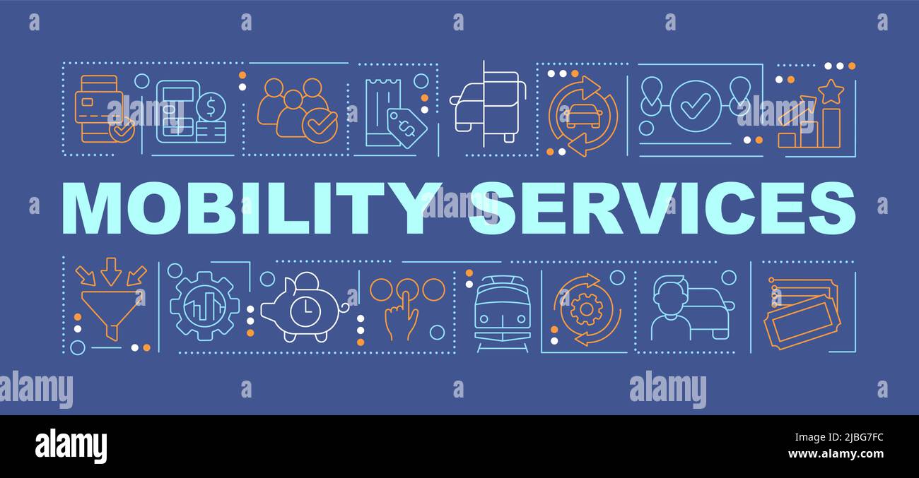 Mobility services word concepts dark blue banner Stock Vector Image & Art - Alamy