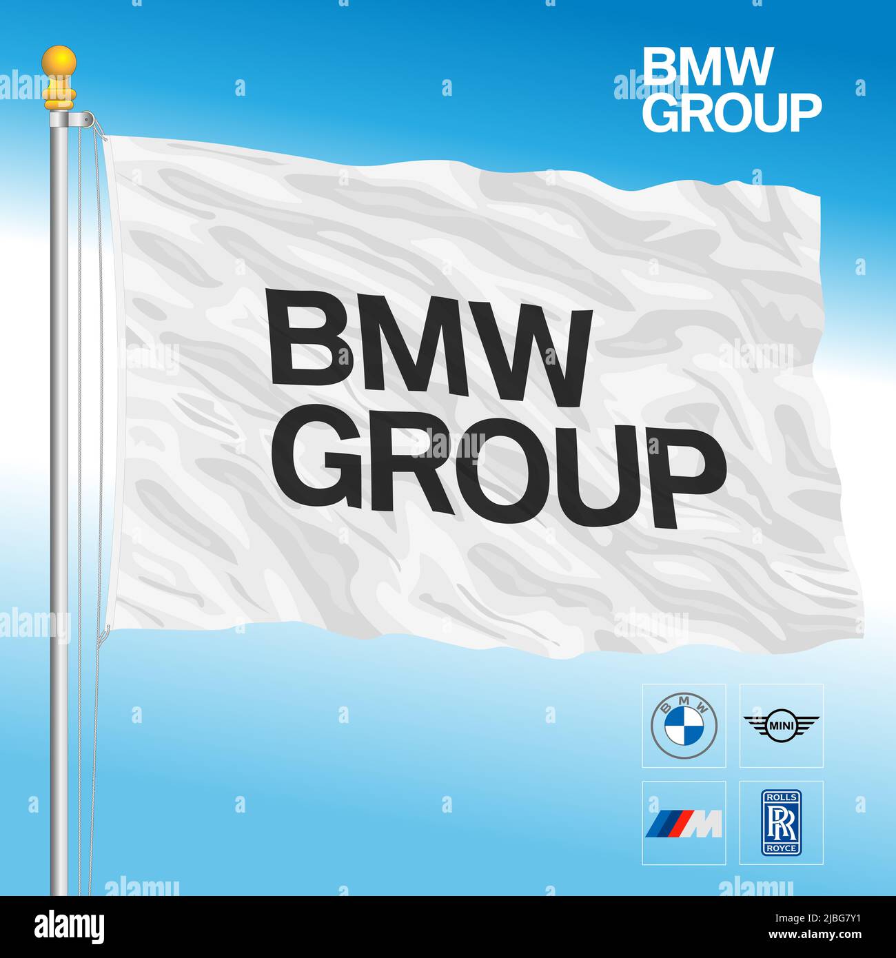 Flag of the BMW automotive industrial group and brand products ...