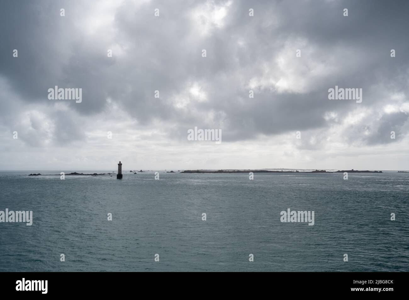 The Phare de Kereon or Kereon lighthouse in the Ouessant Islands off ...
