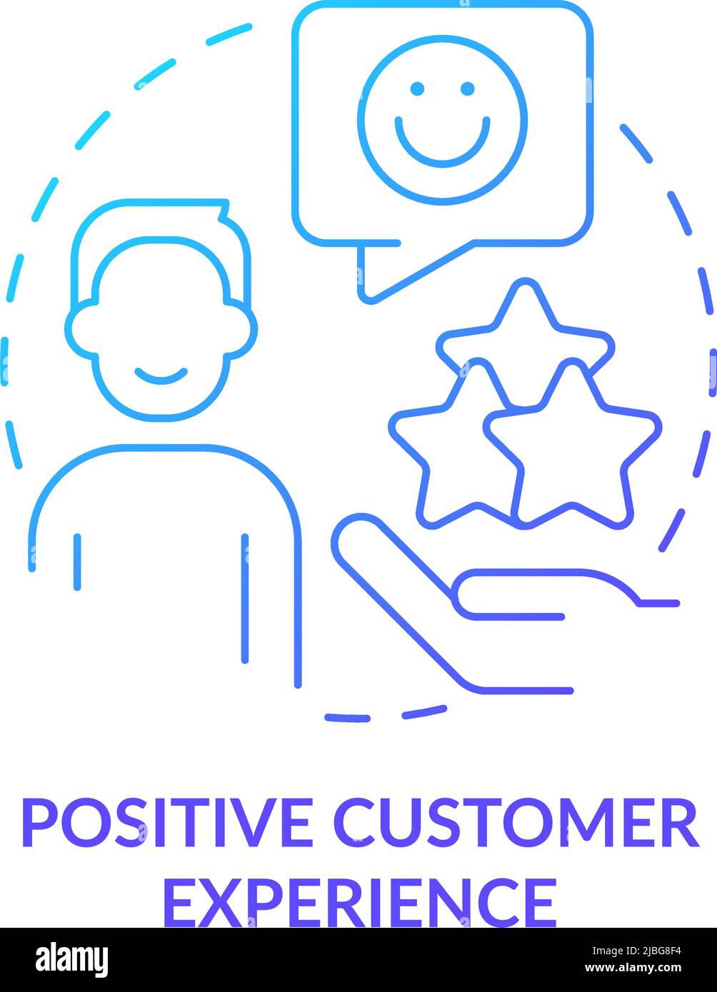 Positive customer experience blue gradient concept icon Stock Vector ...