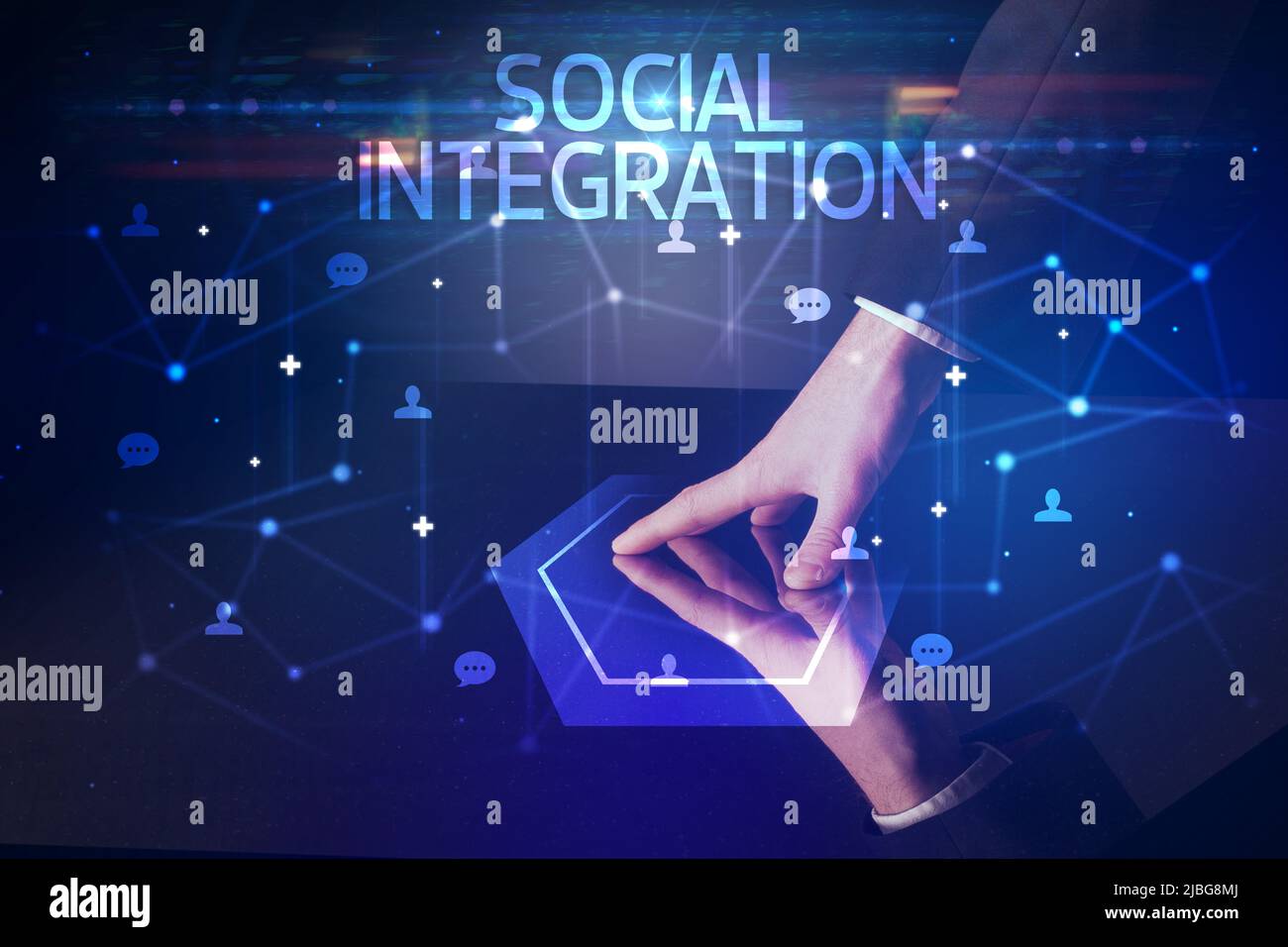 Navigating social networking with social icons Stock Photo - Alamy