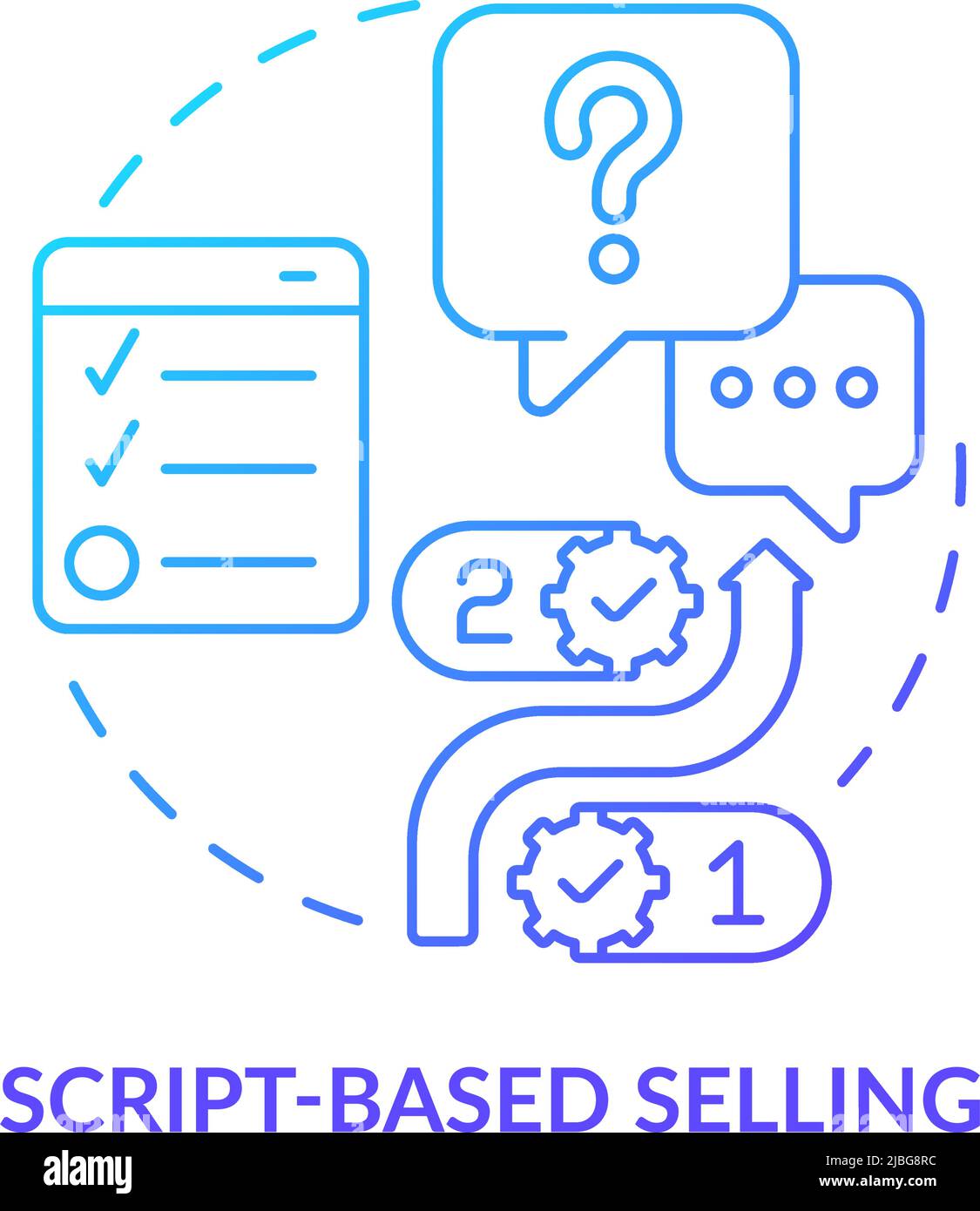 Script Based Selling Blue Gradient Concept Icon Stock Vector Image