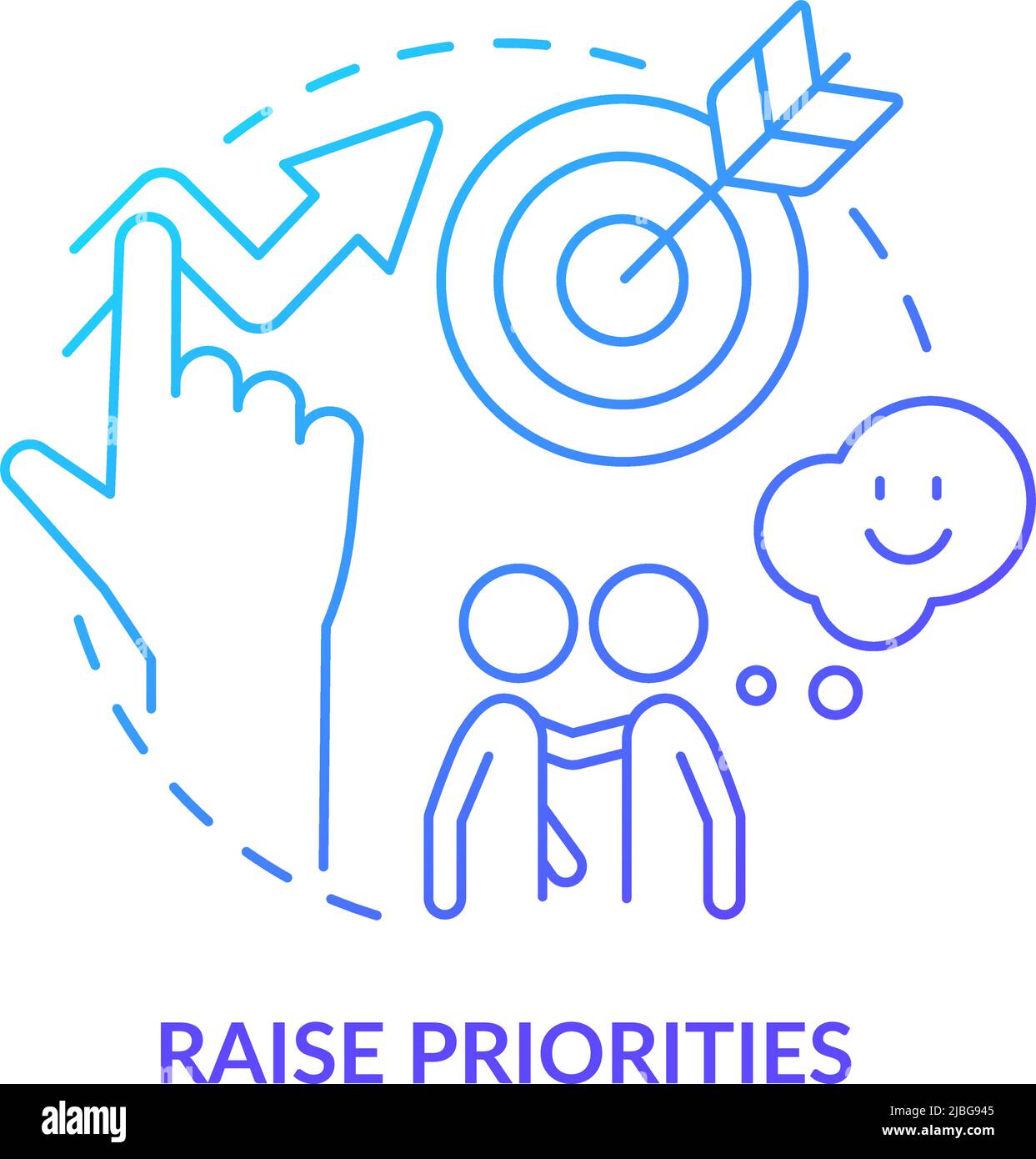 Raise priorities blue gradient concept icon Stock Vector Image & Art ...
