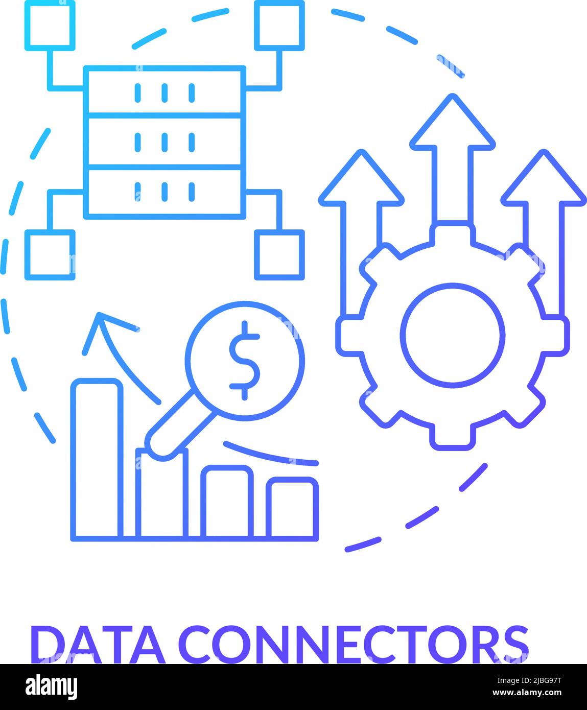 Data connectors blue gradient concept icon Stock Vector Image & Art - Alamy