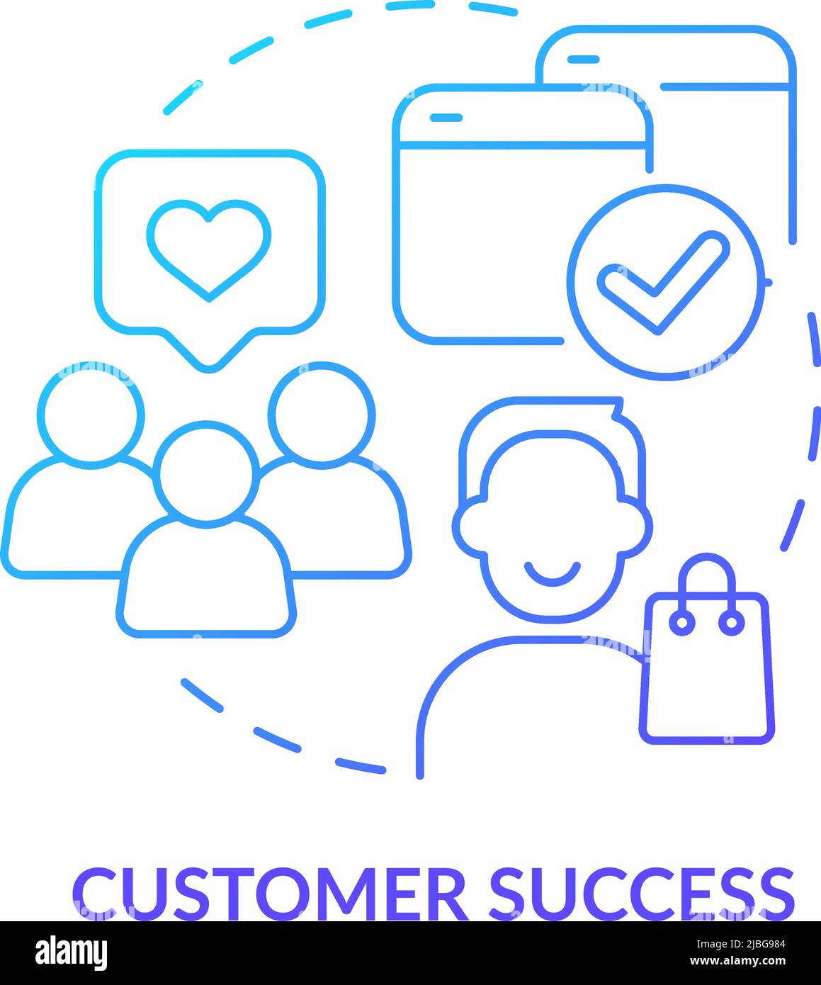 Customer Success Blue Gradient Concept Icon Stock Vector Image And Art Alamy