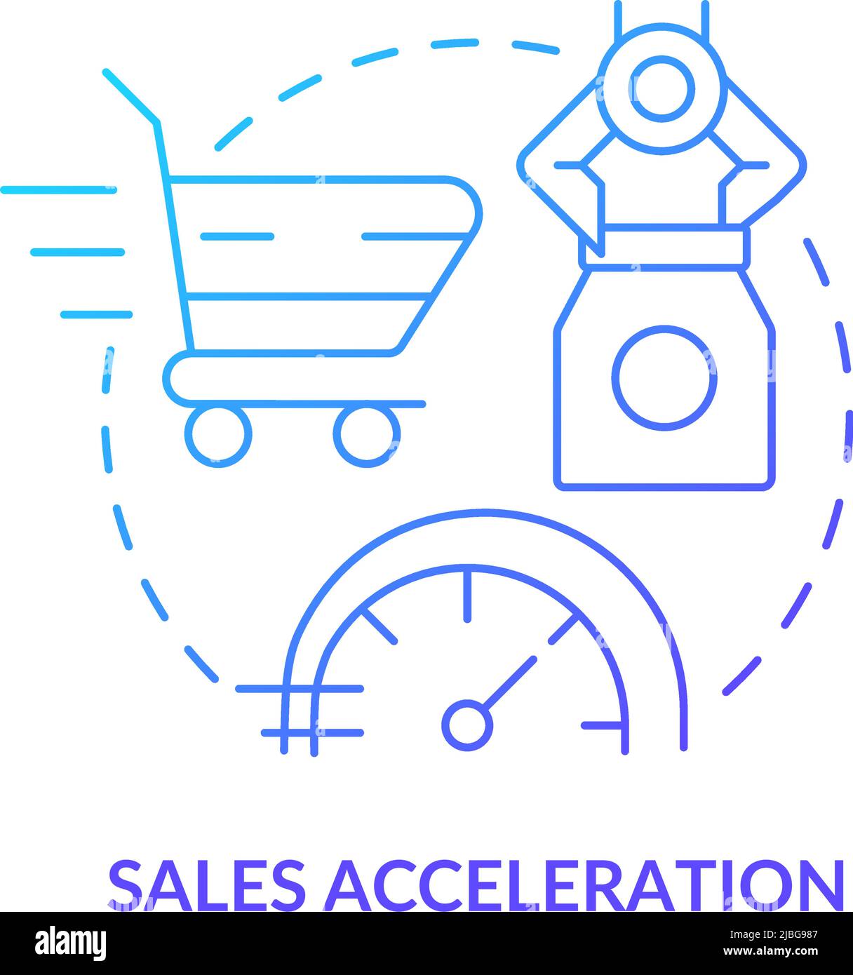 Sales acceleration blue gradient concept icon Stock Vector Image & Art ...
