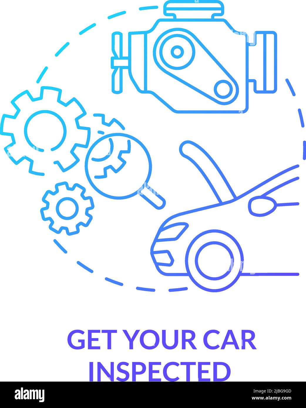 Get your car inspected blue gradient concept icon Stock Vector Image ...