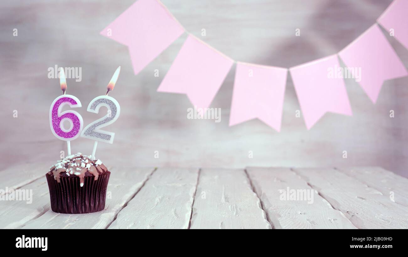 Birthday number. Festive background for a girl or woman with a muffin ...