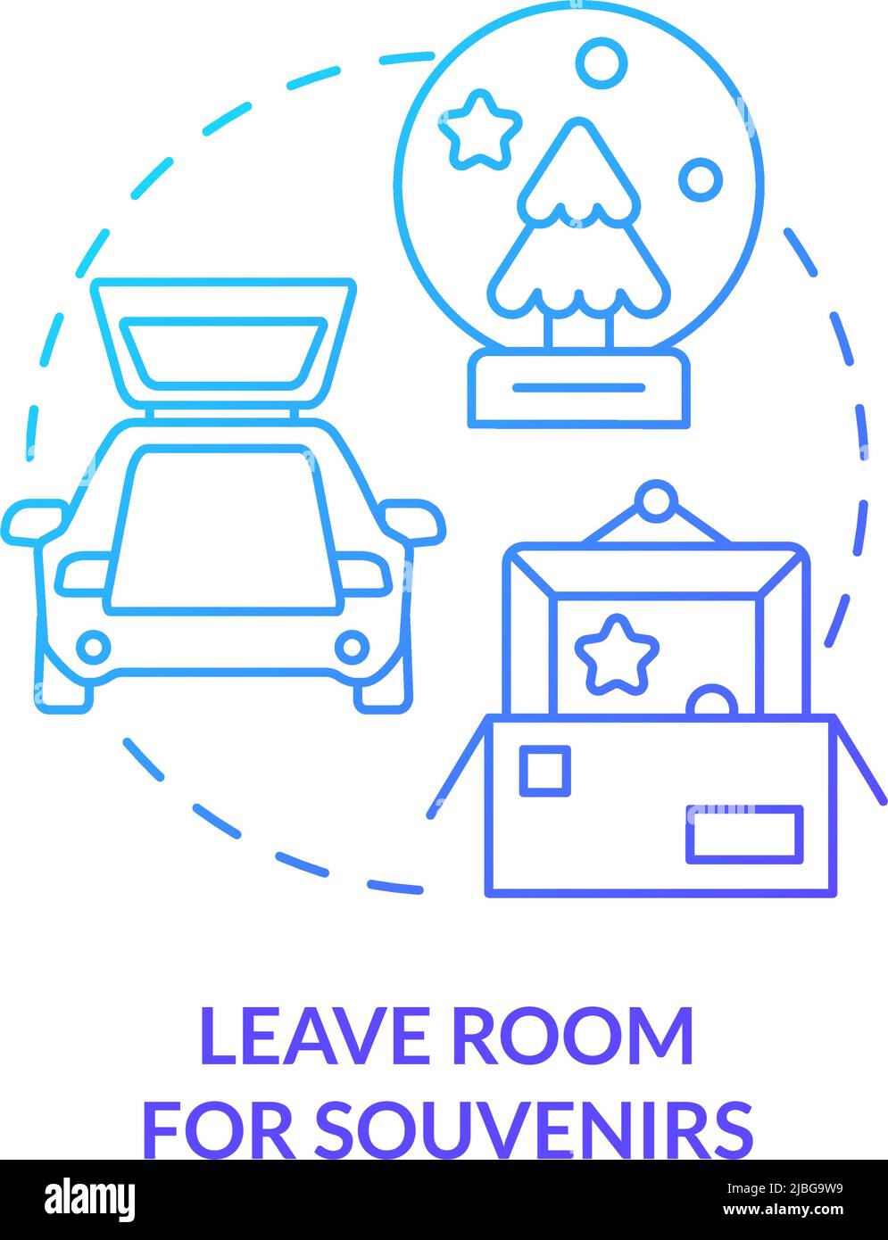 Leave room for souvenirs blue gradient concept icon Stock Vector Image ...