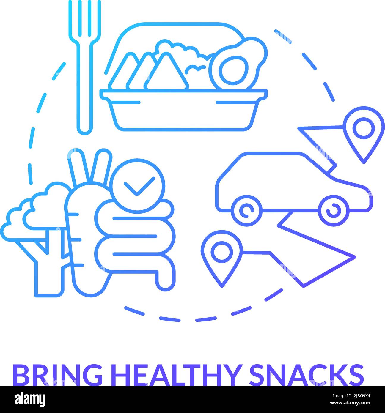 Bring healthy snacks blue gradient concept icon Stock Vector Image & Art - Alamy