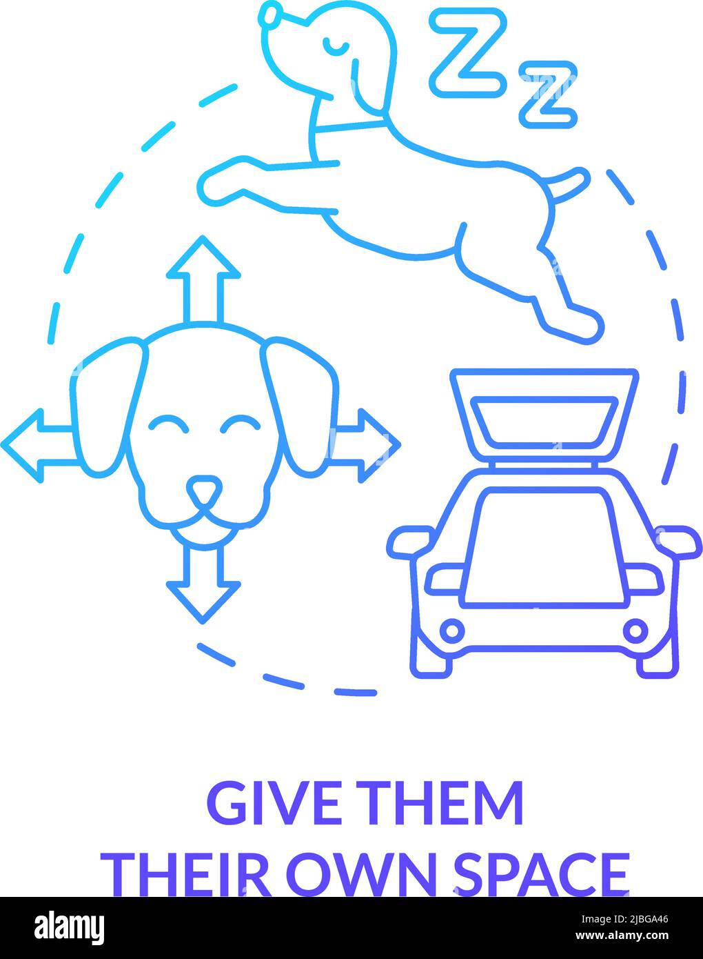 Give them their own space blue gradient concept icon Stock Vector Image ...