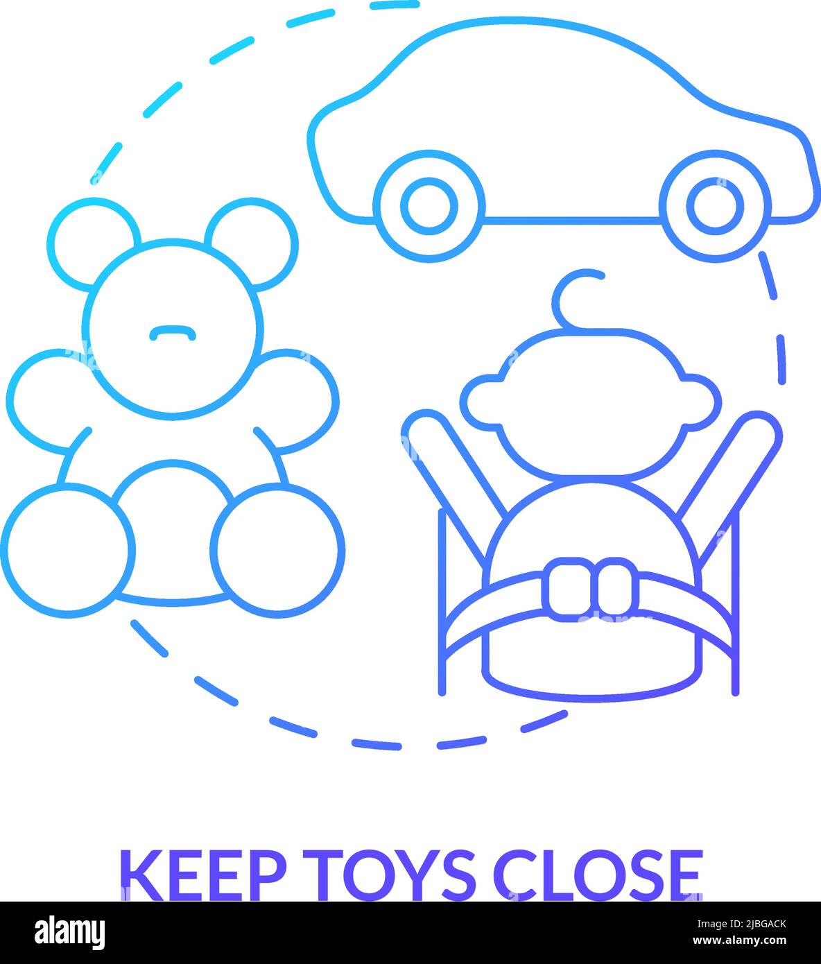 Keep toys close blue gradient concept icon Stock Vector Image & Art - Alamy
