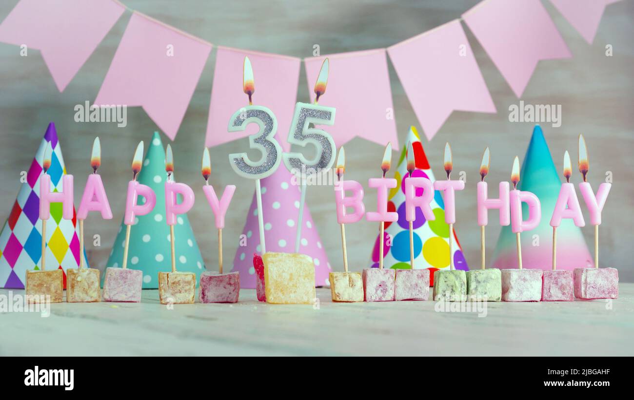 Happy birthday in pink pastel colors for a girl or woman. Happy ...