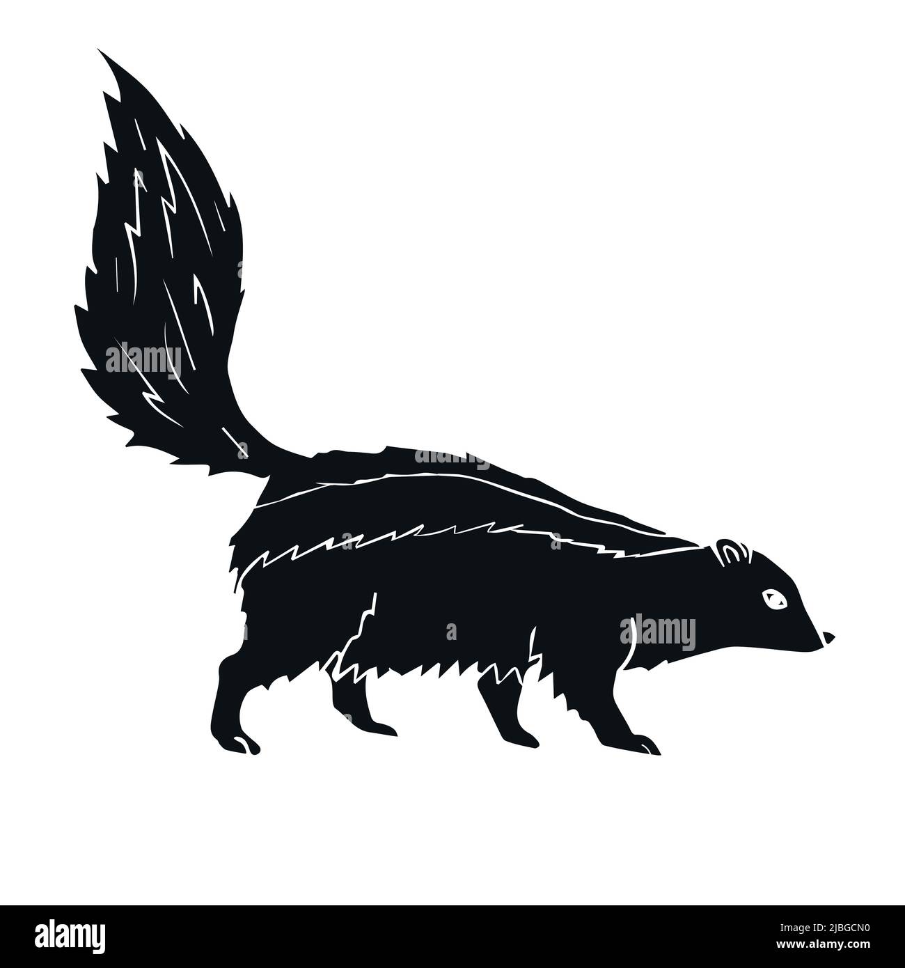 Vector hand drawn doodle sketch black skunk isolated on white background Stock Vector Image ...