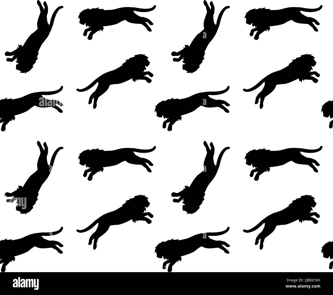 Lion Jumping Silhouette