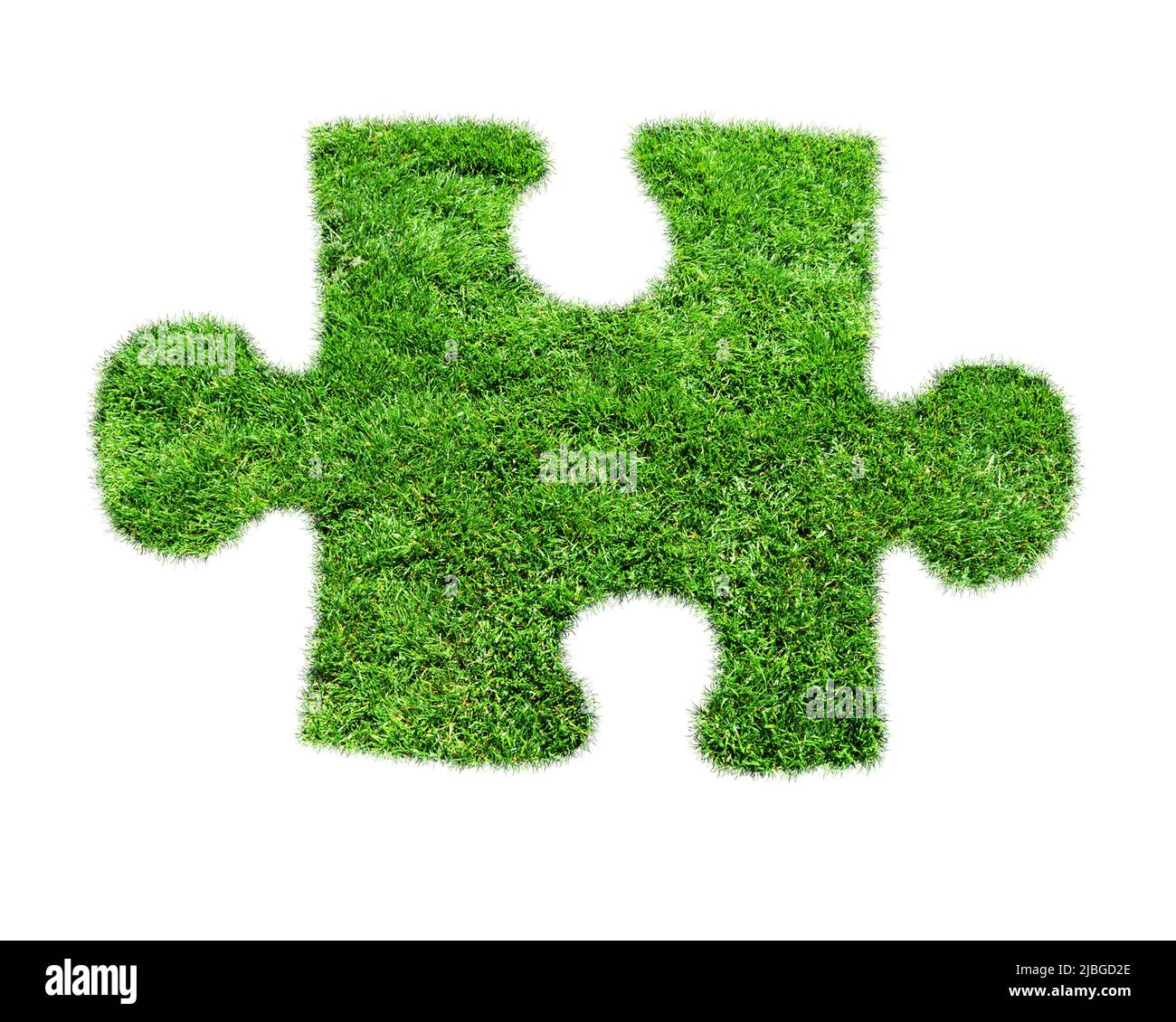 Green grass puzzle. Green puzzle isolated on a white background Stock ...