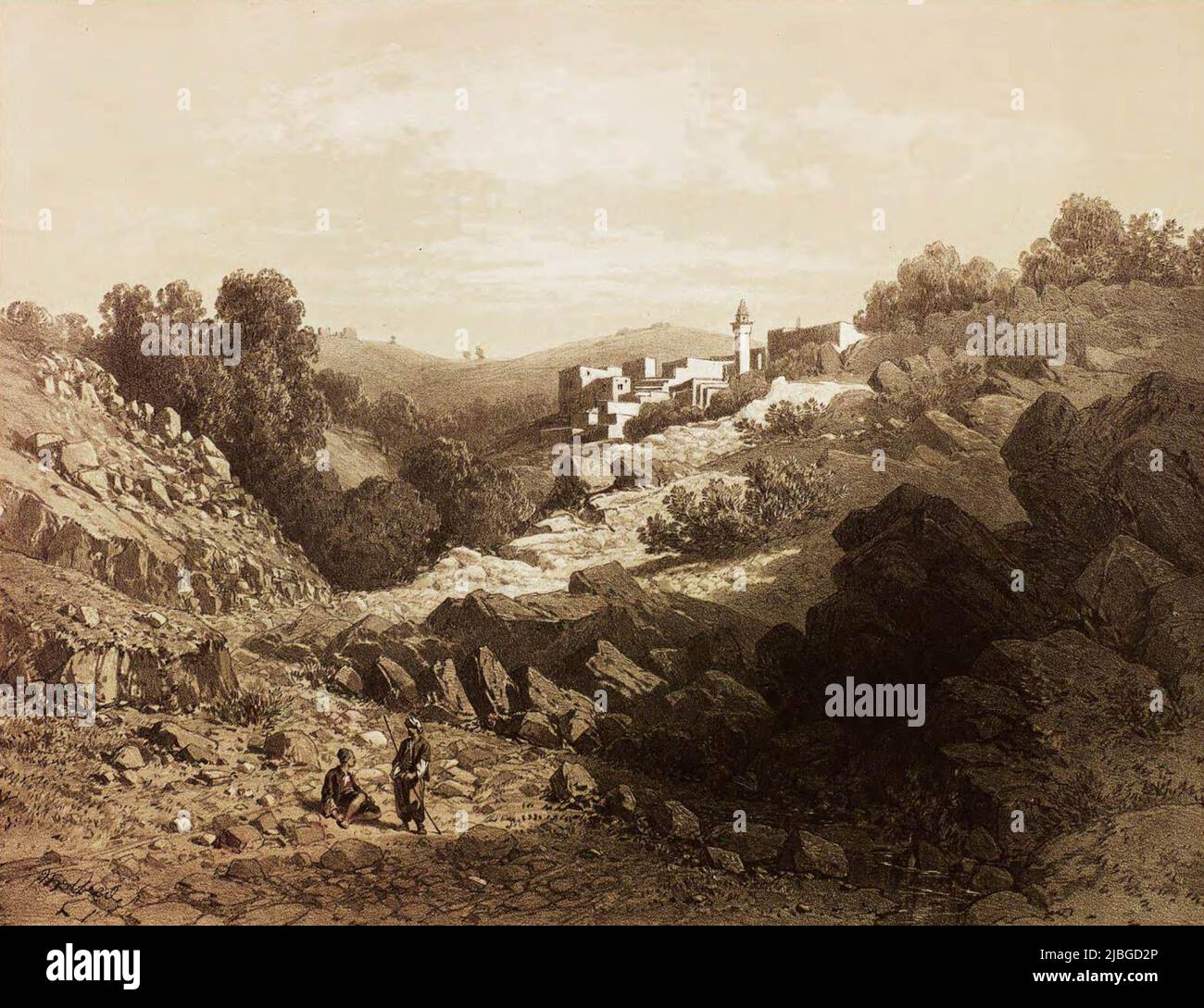 An 1857 sketch of Hasbaya Stock Photo - Alamy
