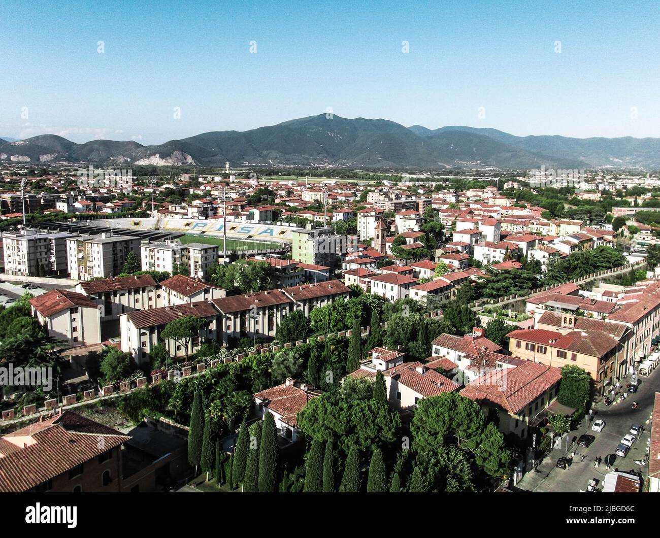 City View from Learning Tower of Pisa, Italy Stock Photo - Alamy