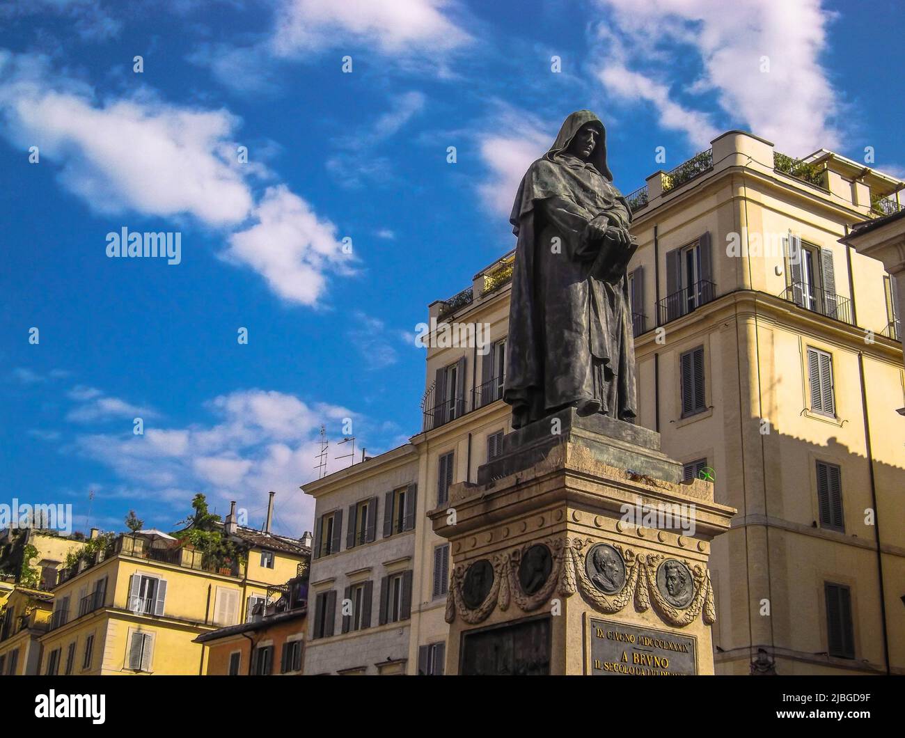 Rome, Italy - Jun 16, 2011: Statue of Giordano Bruno which is created ...