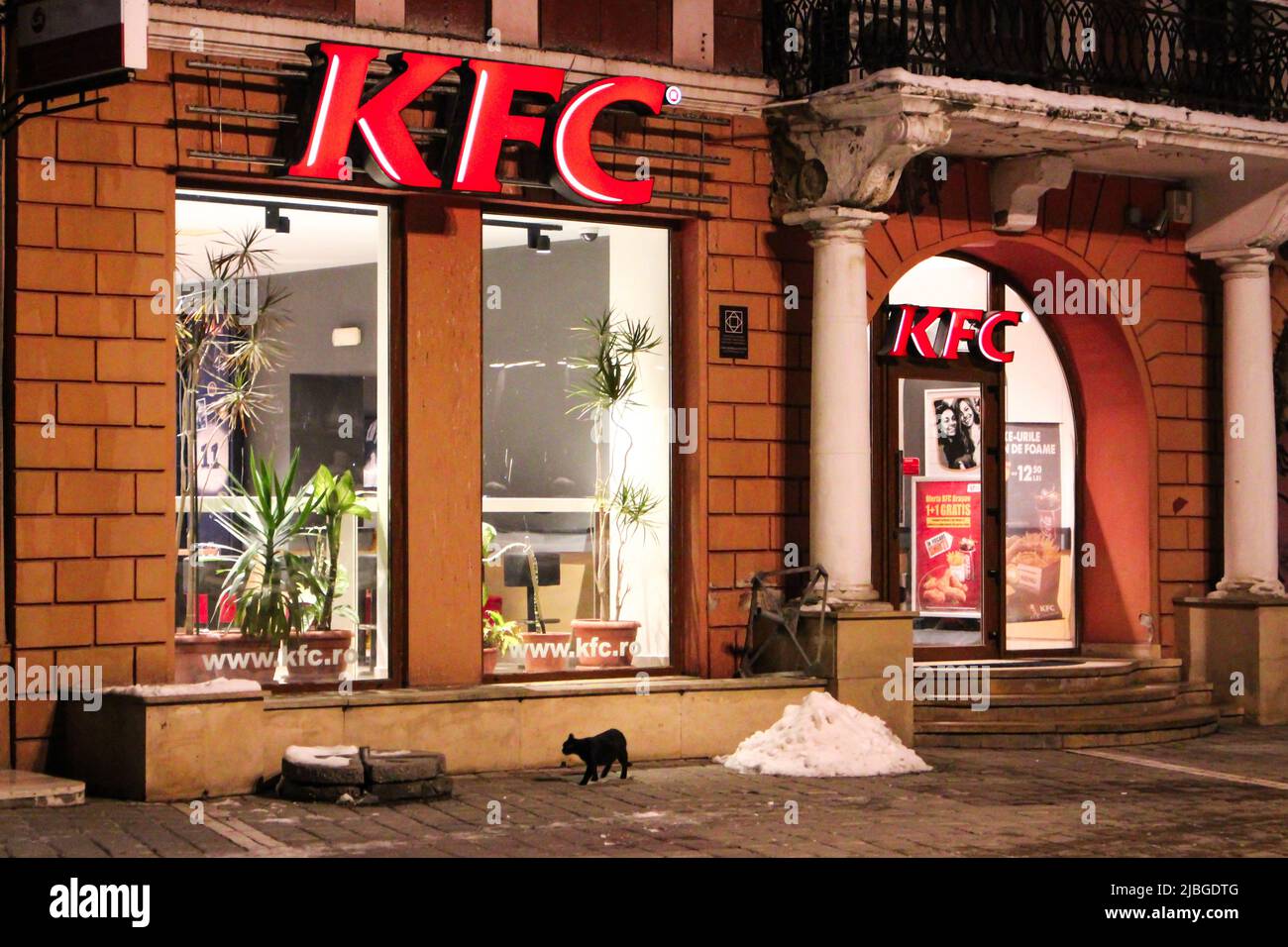 KFC Kentucky Fried Chicken, Bran, Romania - February 10, 2017 : Stray ...