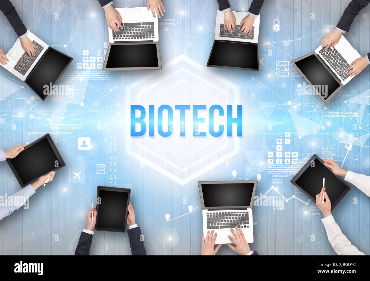 Group of Busy People Working in an Office, technology concept Stock ...