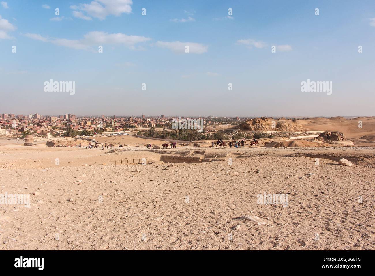 The image of desert area near Giza pyramid complex, Giza, Egypt Stock ...