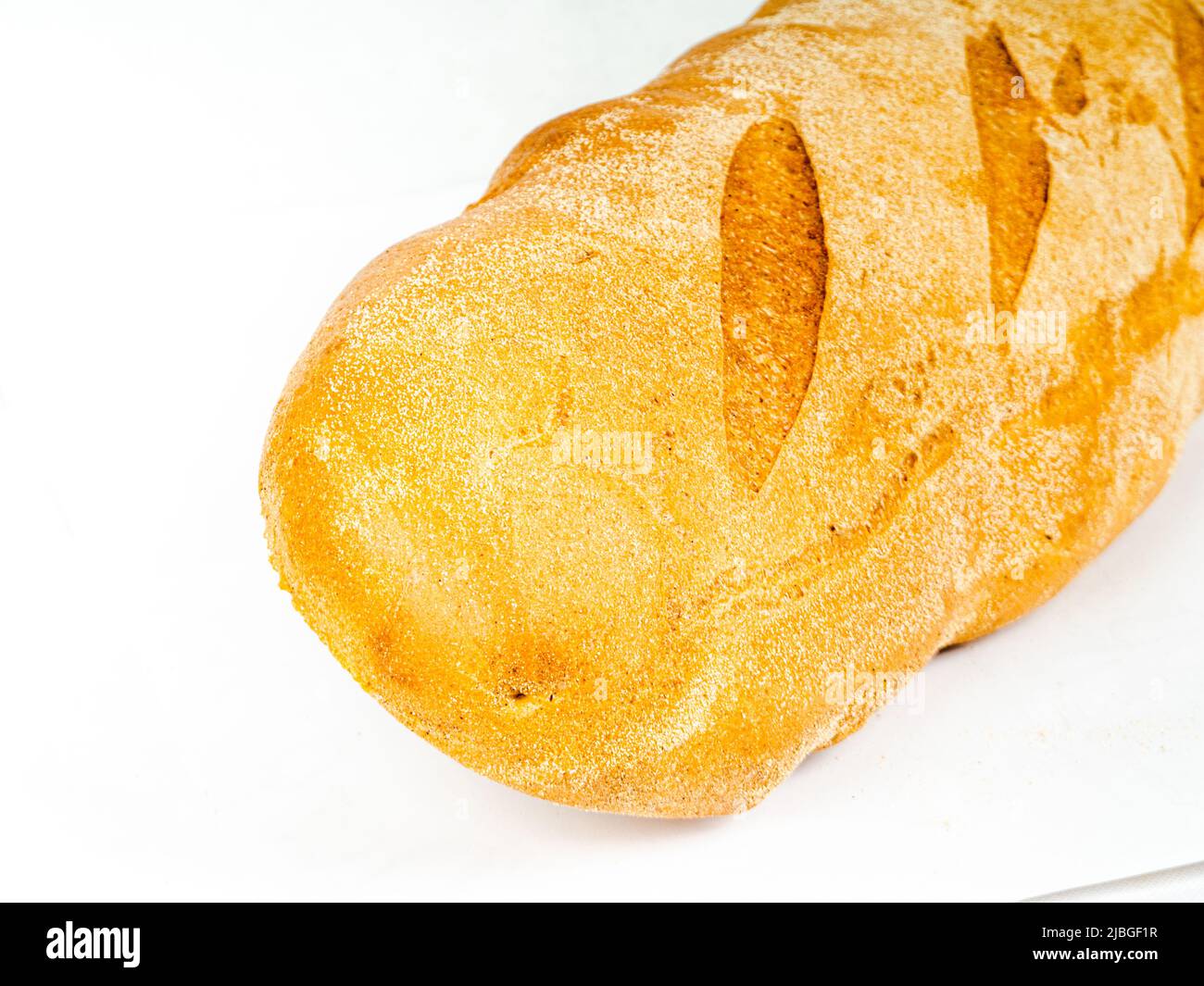 organic bread bun on white background Stock Photo - Alamy