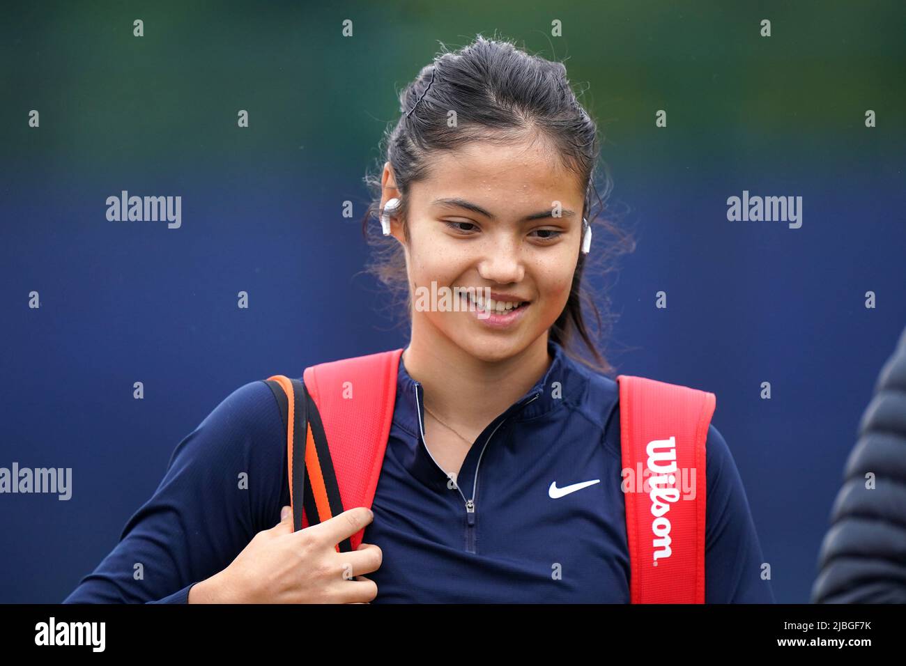 Emma Raducanu training on day three of the Rothesay Open 2022 at ...