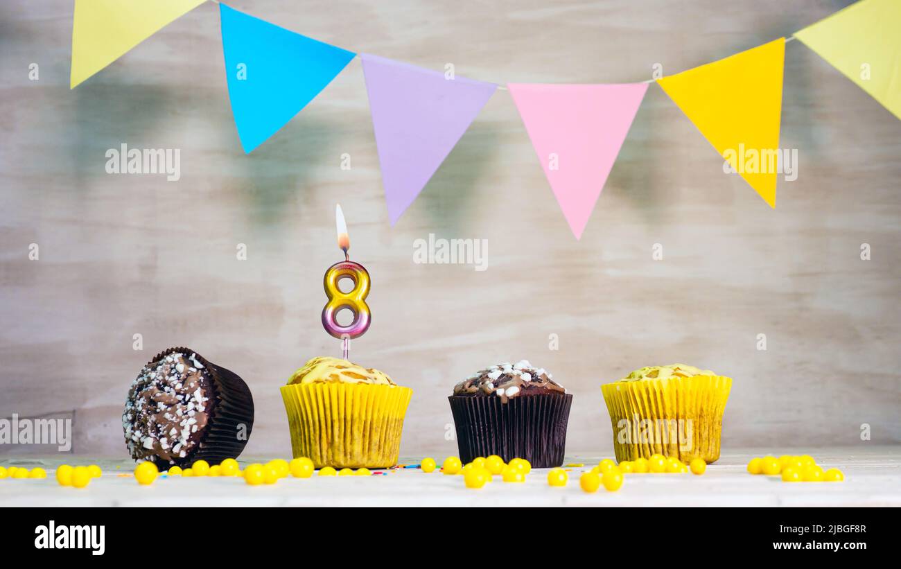 Birthday background with number. Beautiful birthday card with colorful ...