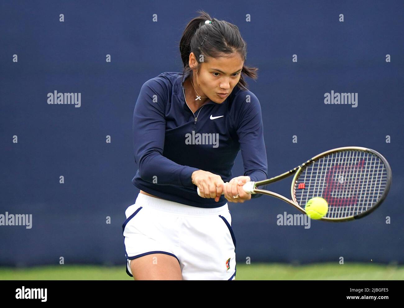 Great Britain's Emma Raducanu training on day three of the Rothesay ...