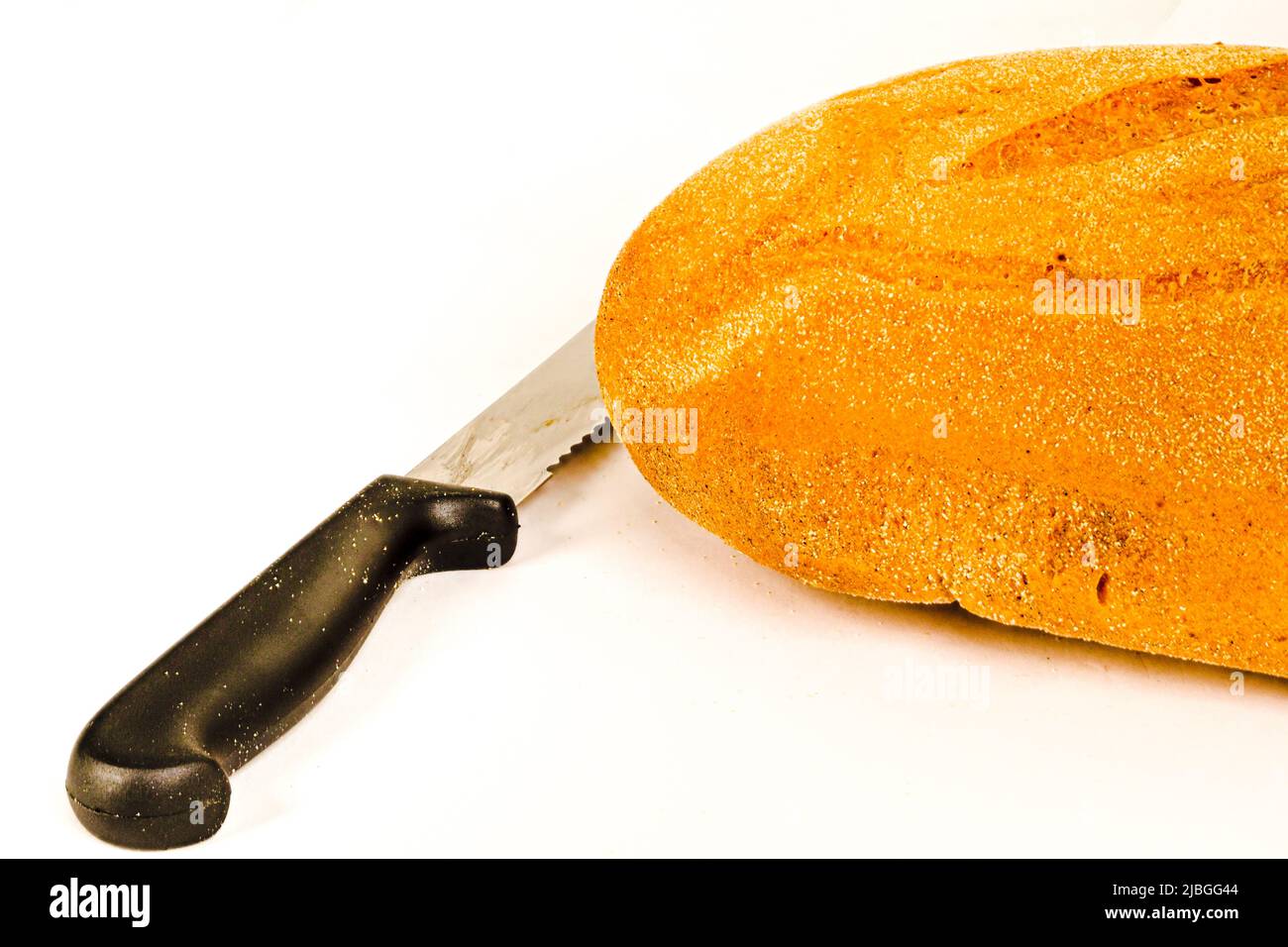 organic bread bun on white background Stock Photo - Alamy