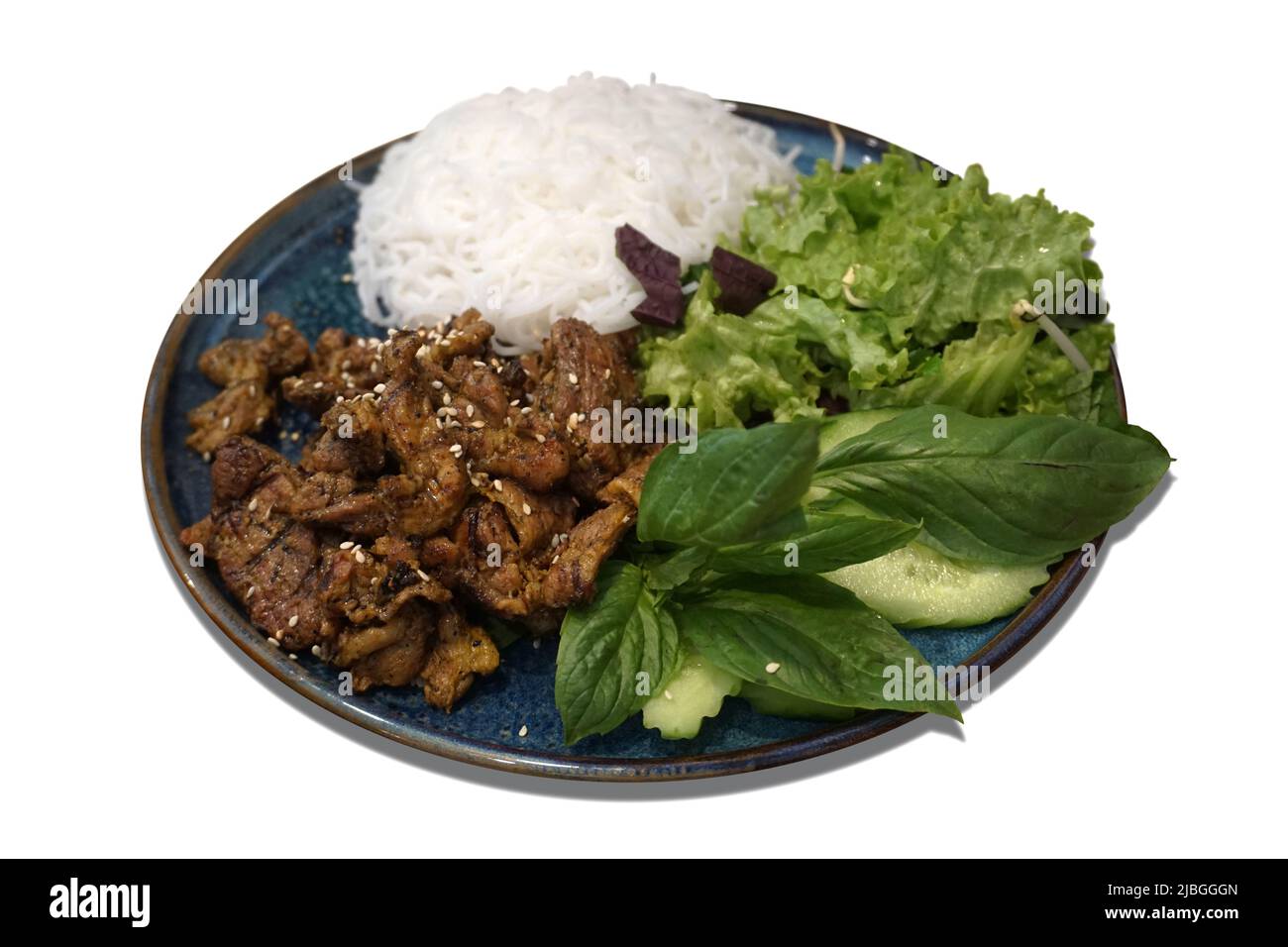 Grilled duck on plate, white background Stock Photo - Alamy