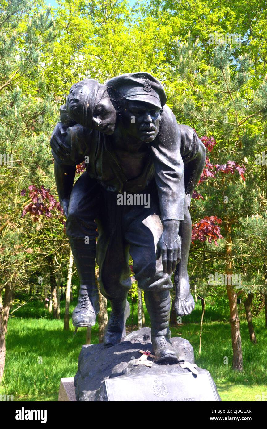 Bronze Staue in Remembrance of Royal Army Medical Corps (RAMC) at the ...