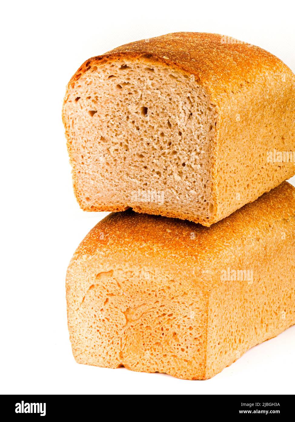 organic bread bun on white background Stock Photo - Alamy