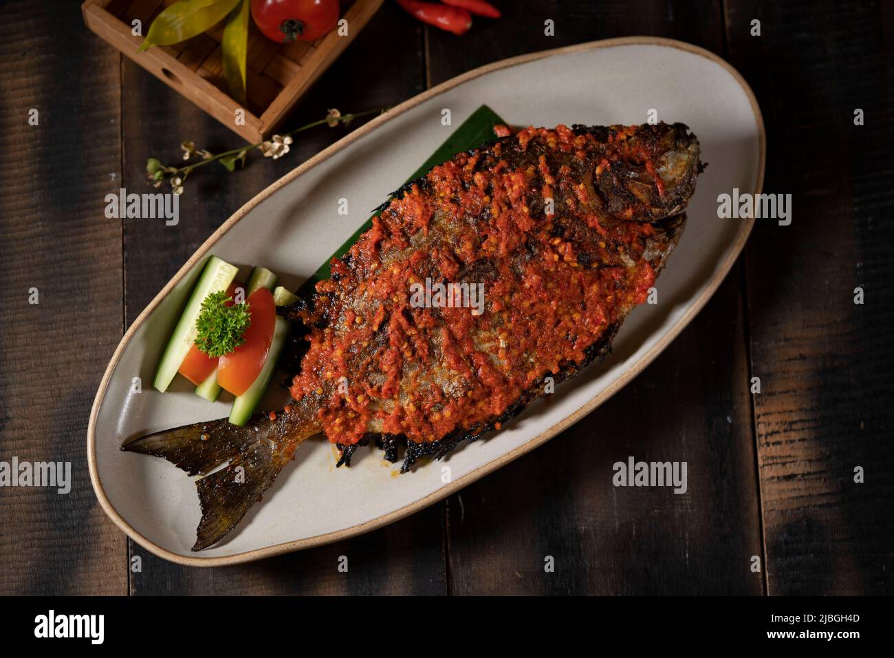 Spicy Sour Red Baronang Fish Stock Photo - Alamy
