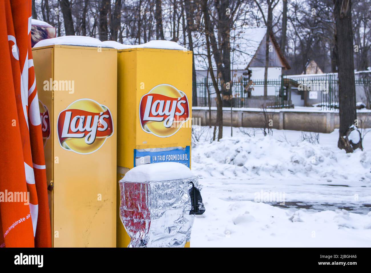 Bucharest, Romania - Feb. 12, 2017 : Lay's snack vending machine in ...