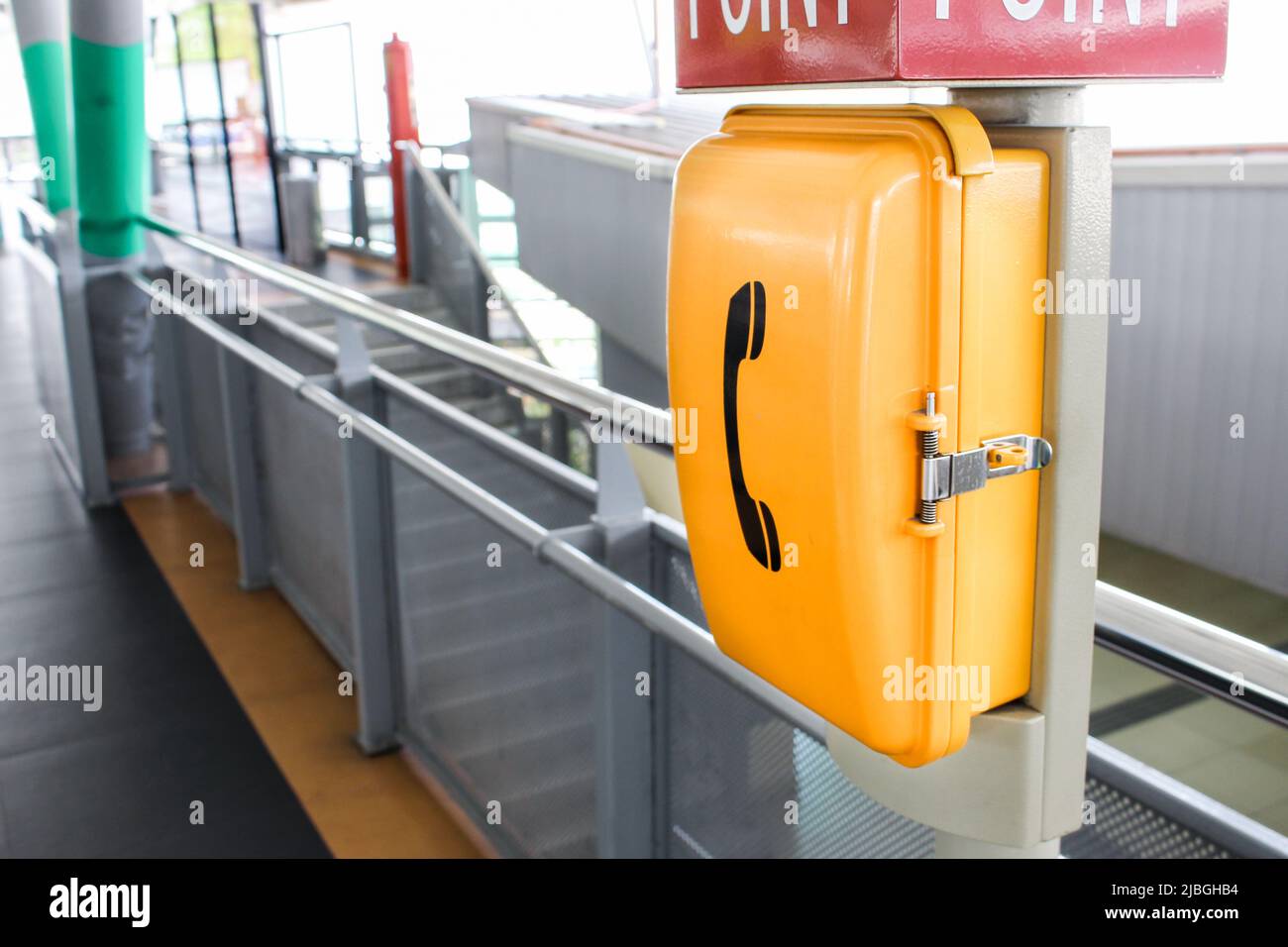 Emergency phone (help spot) provided at KL Monorail station in Kuala ...